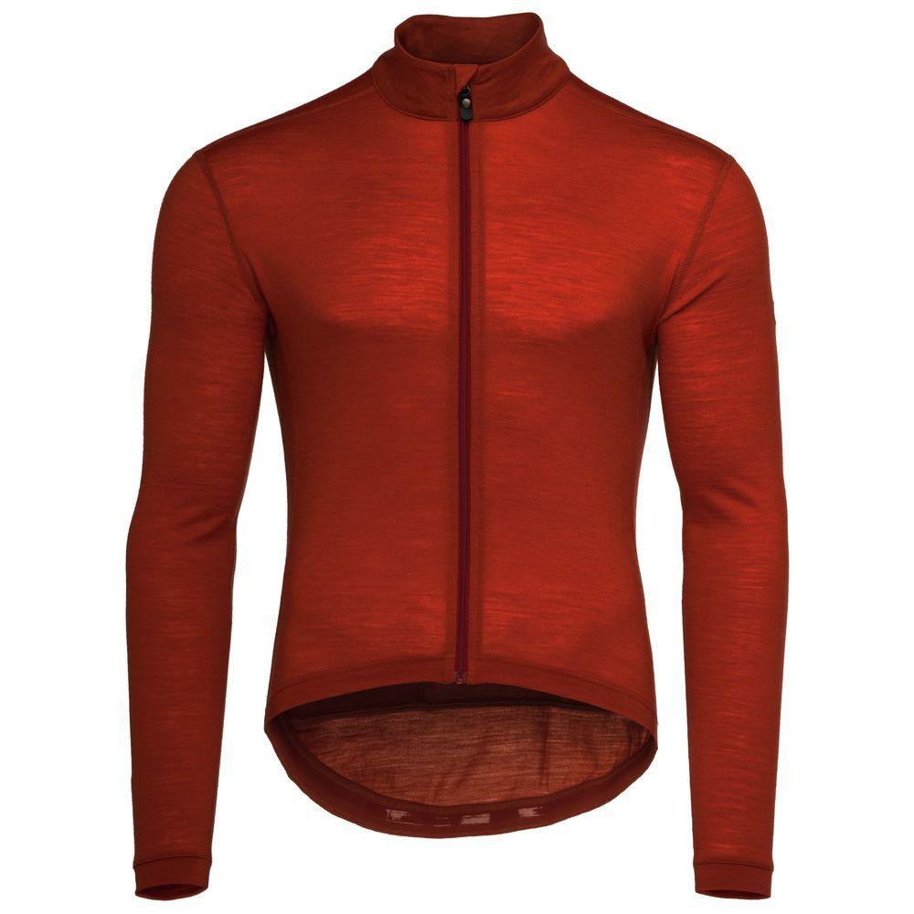 Mens Alpine Merino Blend Long Sleeve Jersey (Burnt Orange/Biking Red ...