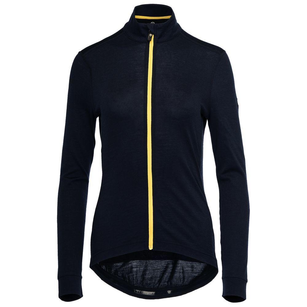 Womens Alpine Merino Blend Long Sleeve Jersey (Classic Navy/Yellow ...